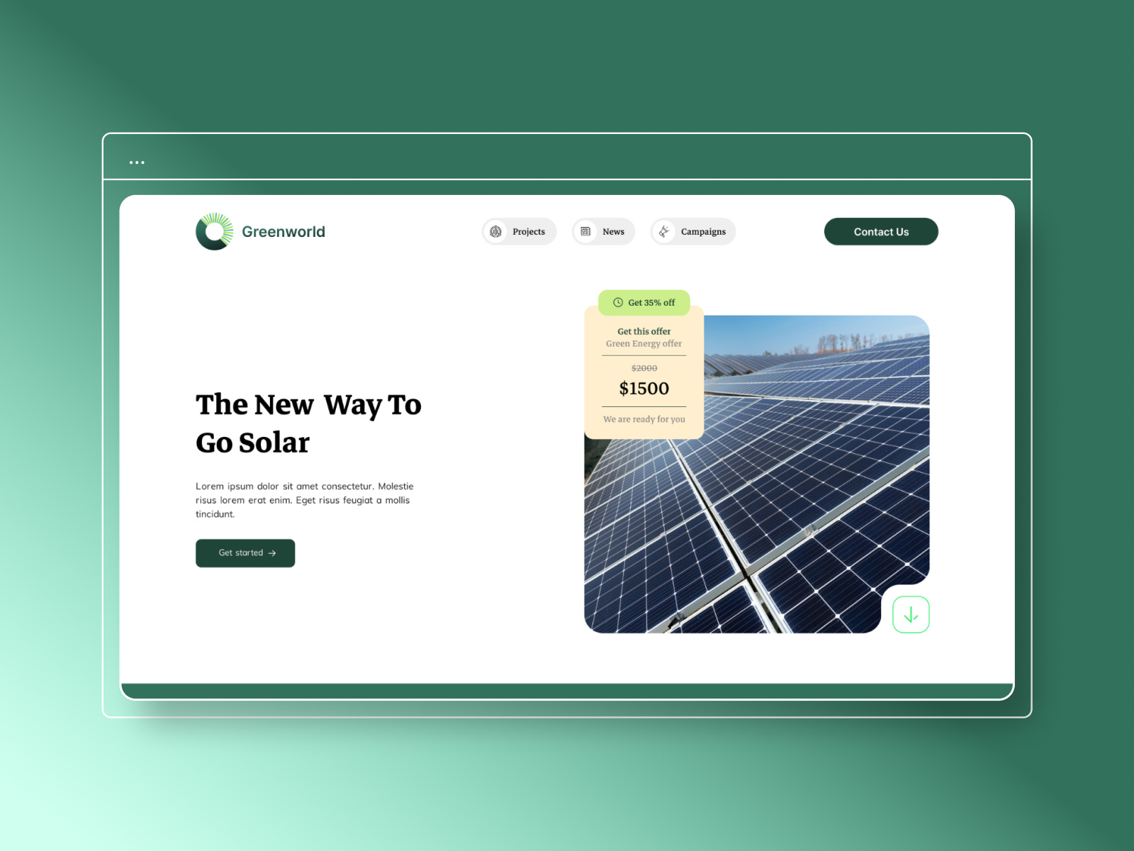 Solar Energy Landing Page UI Design by IndyLogix Solutions on Dribbble