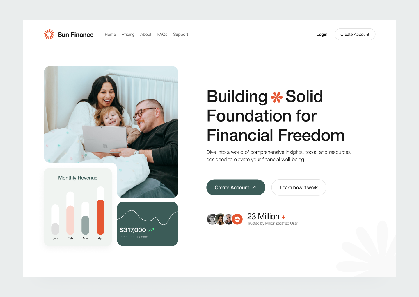 Sun Finance - Financial Website Platform by Adianto Dwi Utomo on Dribbble