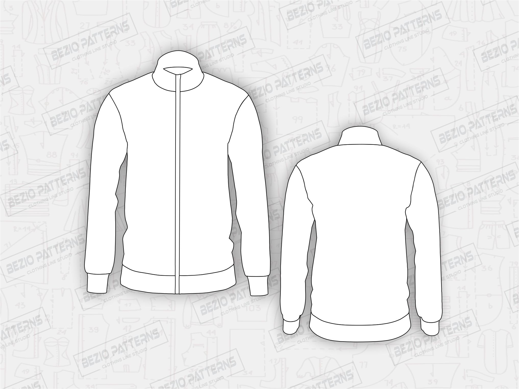 Track Jacket Sewing Pattern | Track Jacket Men sewing templates by ...