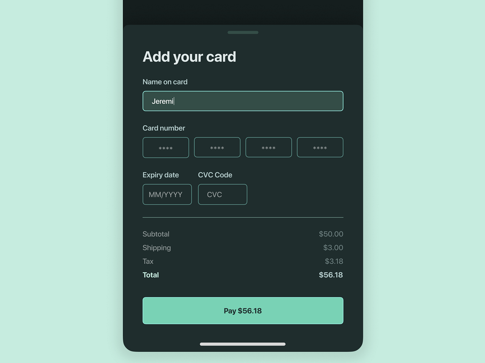 Credit Card Checkout by Fakhrul Faris on Dribbble