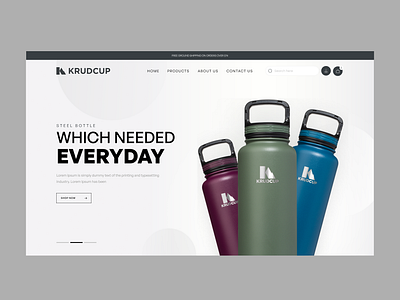 Krudcup - Water Bottle Landing Page Concept | Water Bottle by Bhargav ...