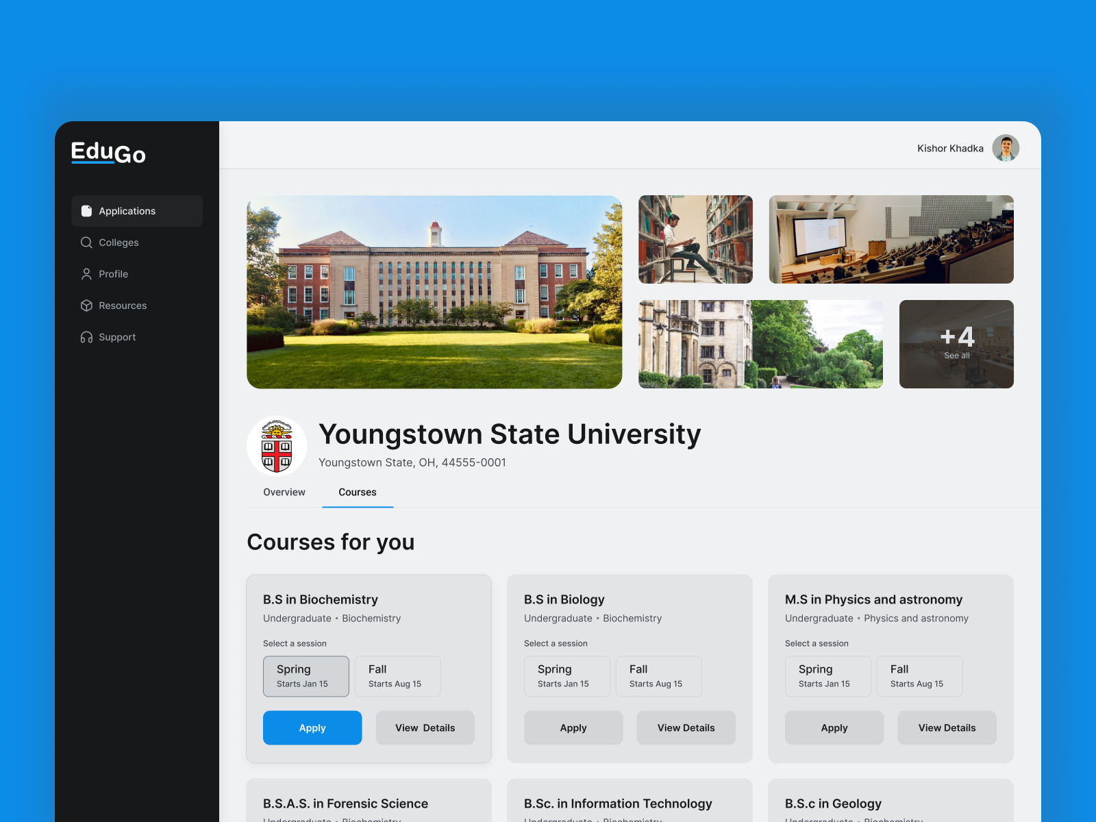 Edu Go Edtech Platform Dashboard Design Ui Design By Kishor Kumar