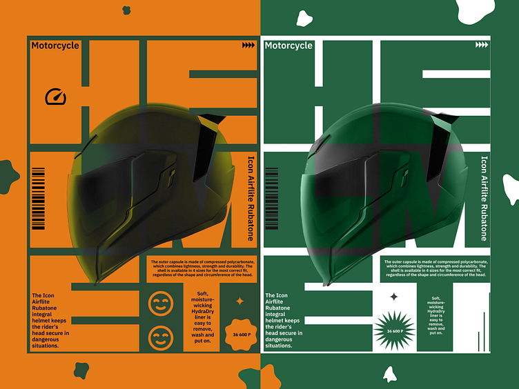Poster design for motorcycle helmets by Заур on Dribbble