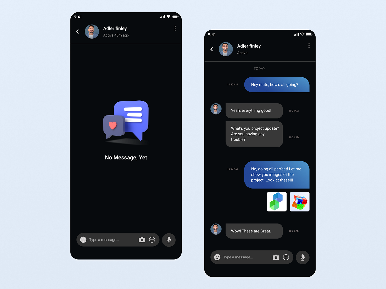 Messanger Chat Ui Dark By Shuaib Ahmad On Dribbble