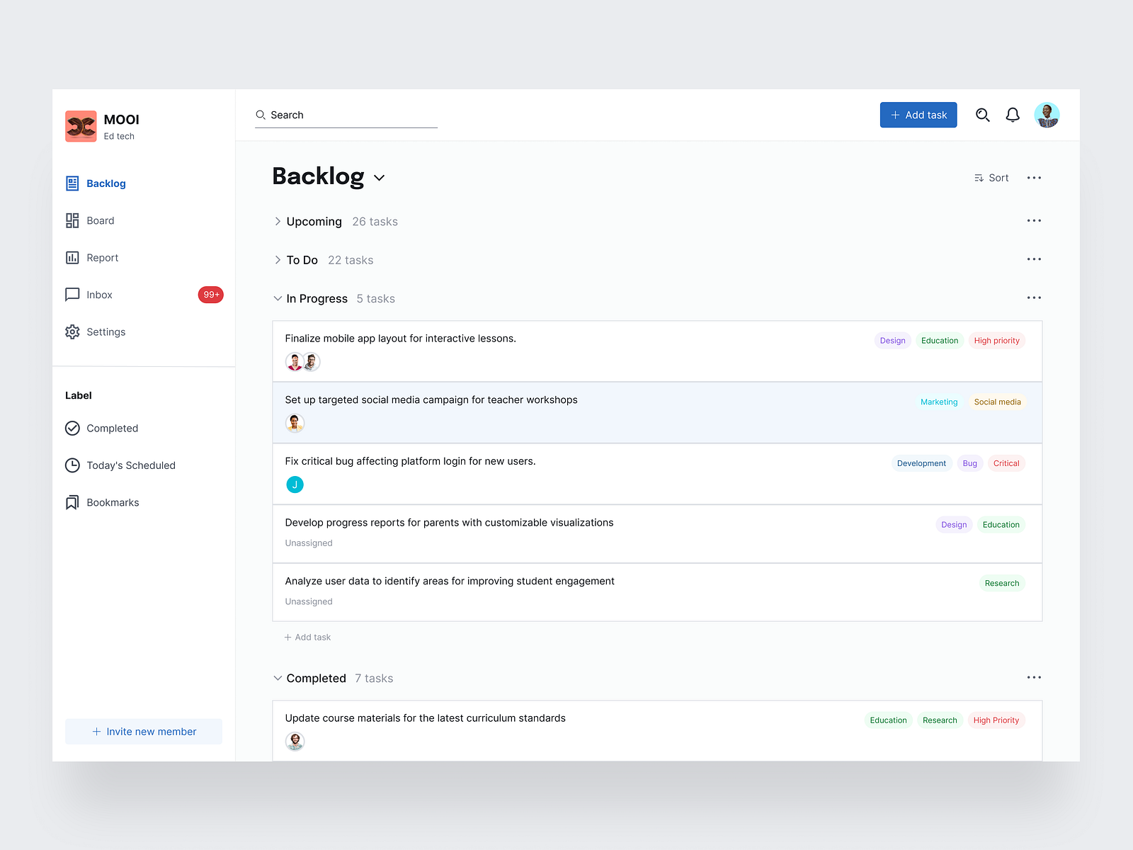 Task Management Web app by Ishwarya Eswar on Dribbble