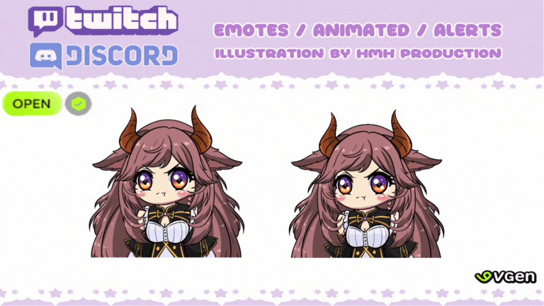 cute animated emotes vtuber commissions by Emotes by Hmh_production on ...