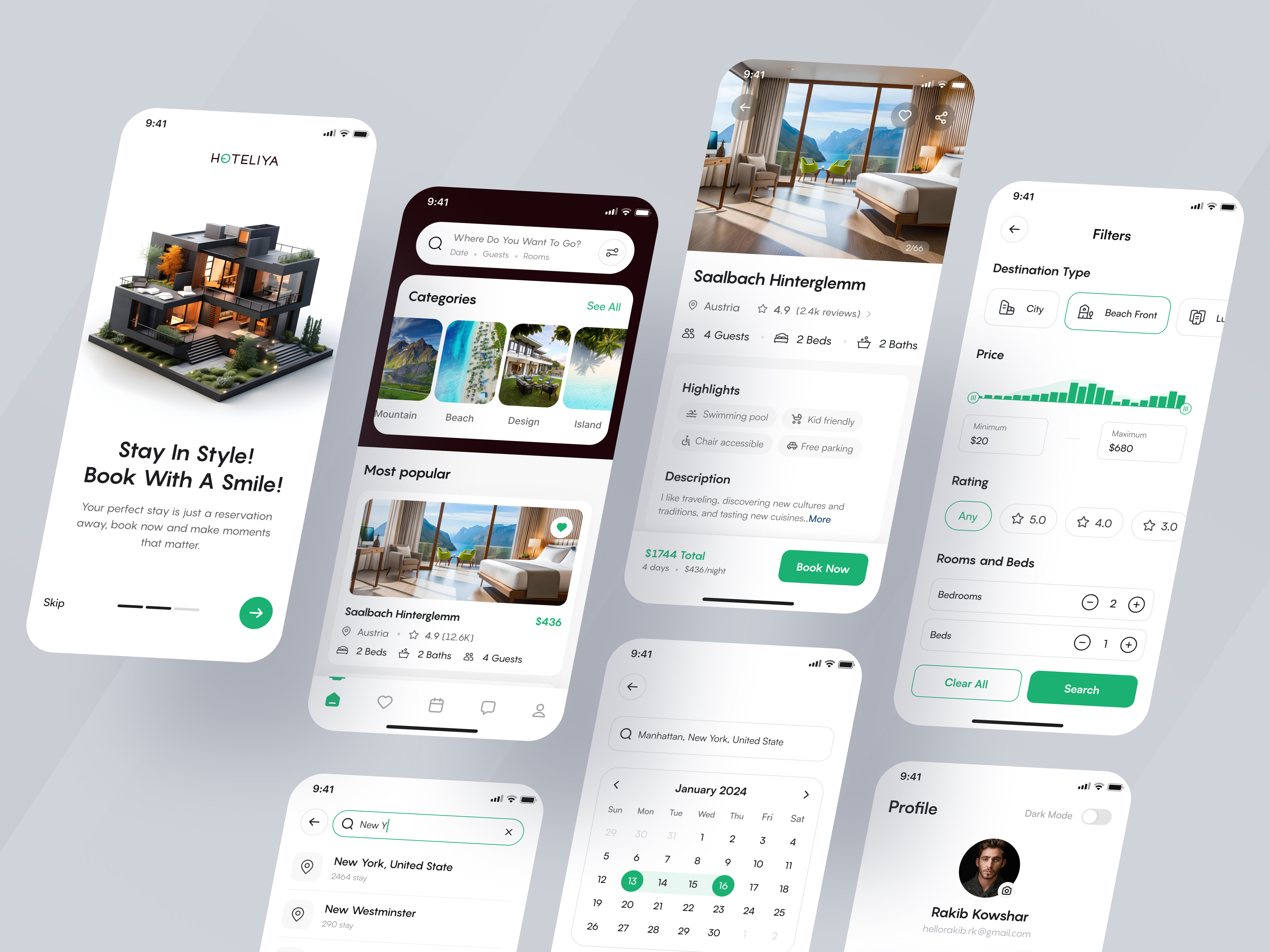 Hotel Booking App by Rakib Kowshar for Orizon: UI/UX Design Agency on ...