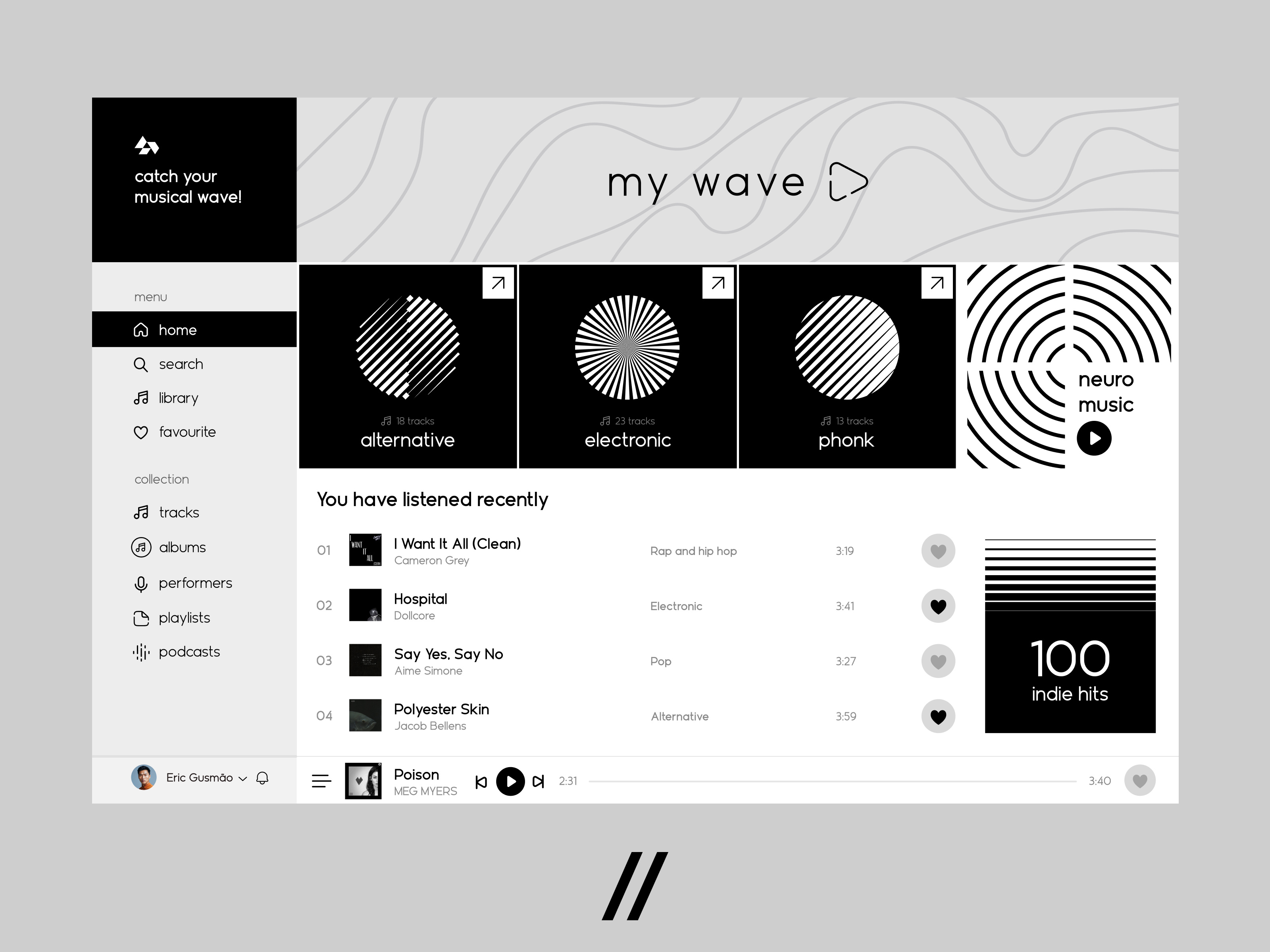 Music Player Web App by Kristina Taskaeva for Purrweb UI/UX Agency on ...