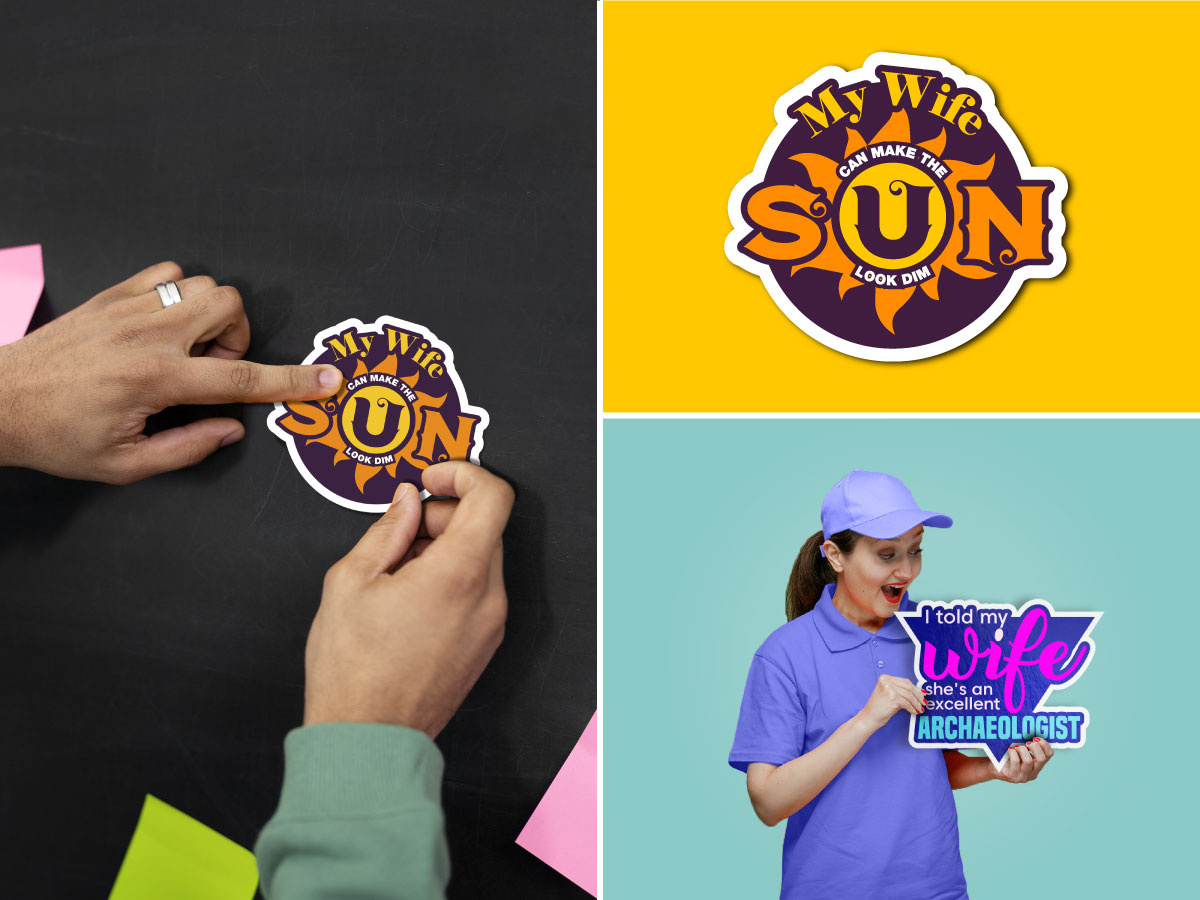 Custom typography, text base, or lettering sticker design by Shanewas ...