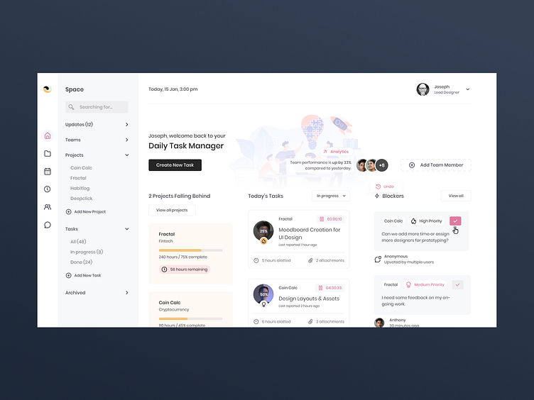 UX Project Tracker / Blocker Visibility by Tanzir 👨🏽‍🔬 on Dribbble
