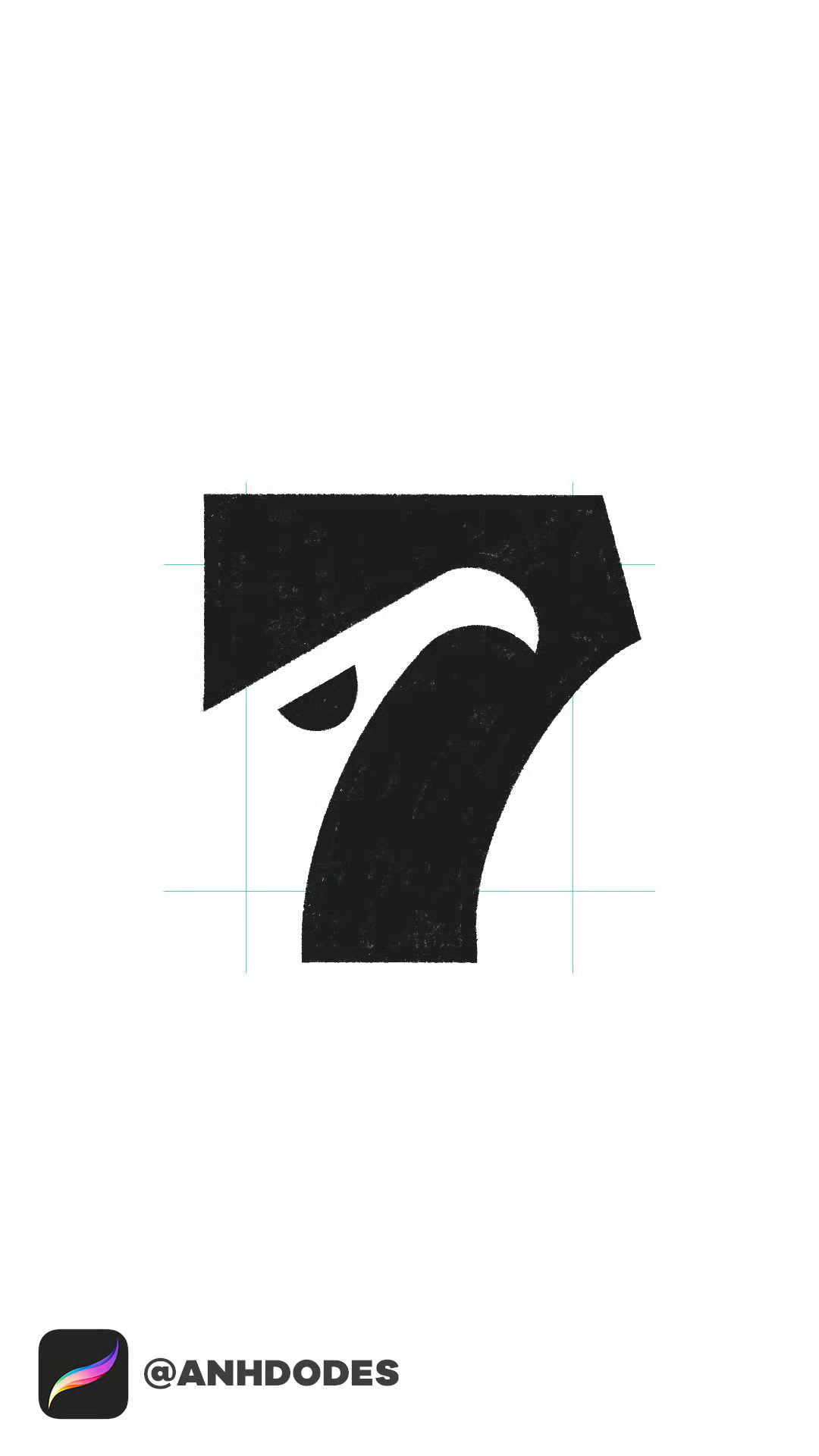 Negative Space Number 7 Eagle logomark design process by Anh Do - Logo ...