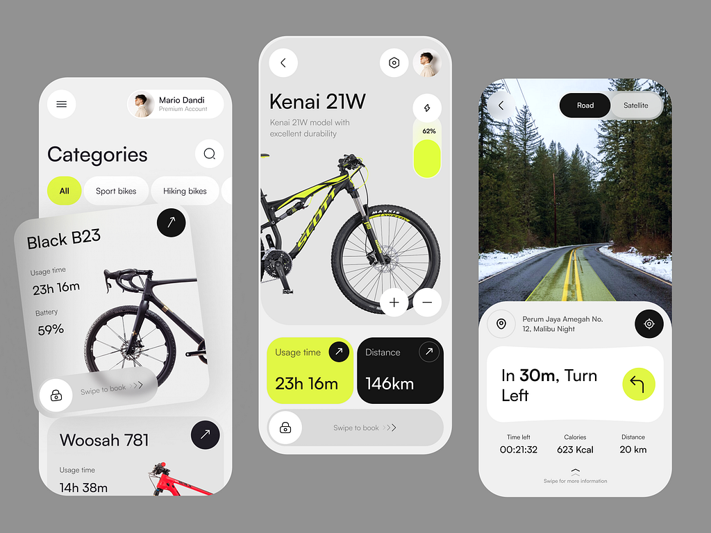 Smart Bike App Exploration by Paperpillar on Dribbble