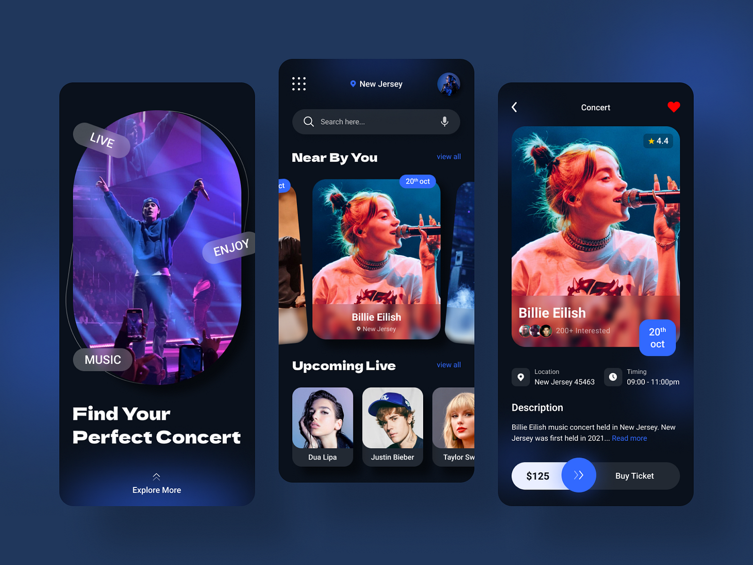 Event Ticketing Booking App UI by MQoS UI/UX for MultiQoS on Dribbble