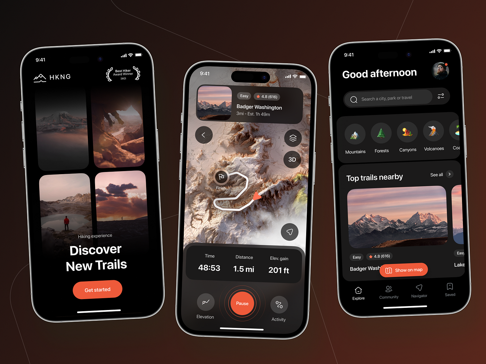 Hiking App Design Concept by Ronas IT | UI/UX Team on Dribbble