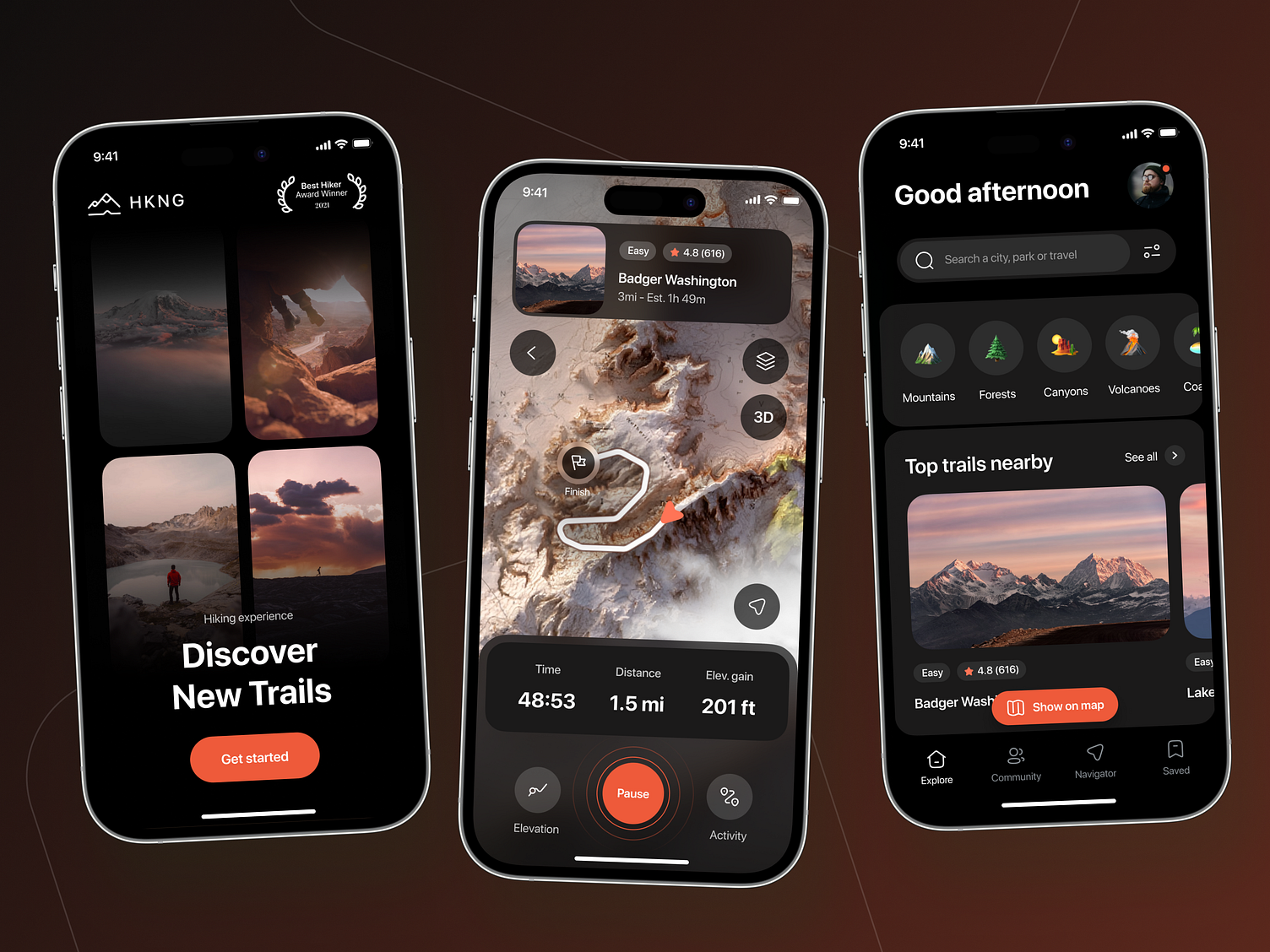 Hiking App Design Concept by Ronas IT | UI/UX Team on Dribbble