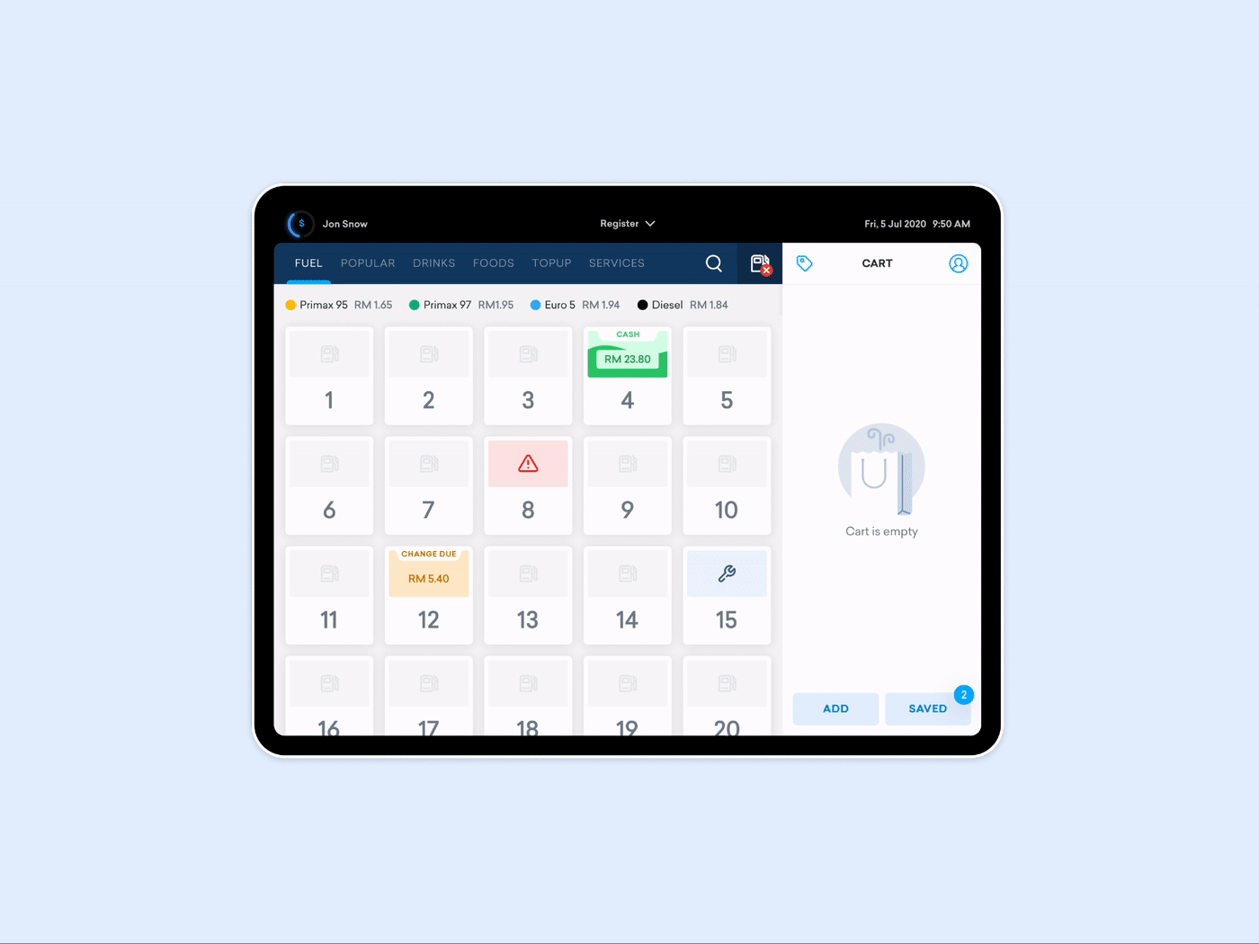 [POS] Fuel Pump Status by Amirul Hijaz on Dribbble