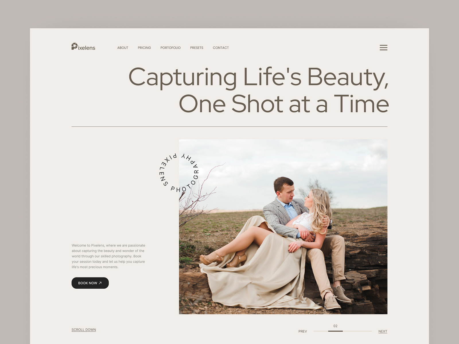 Pixelens - Minimalist Photography Website Design UI Template by Ahmad S ...