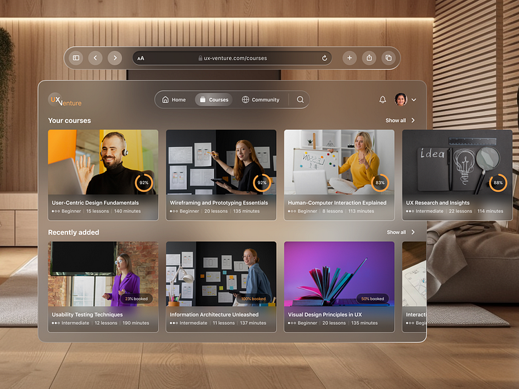 Apple Vision Pro: UX Design Courses Platform by Laura Boboc for ...