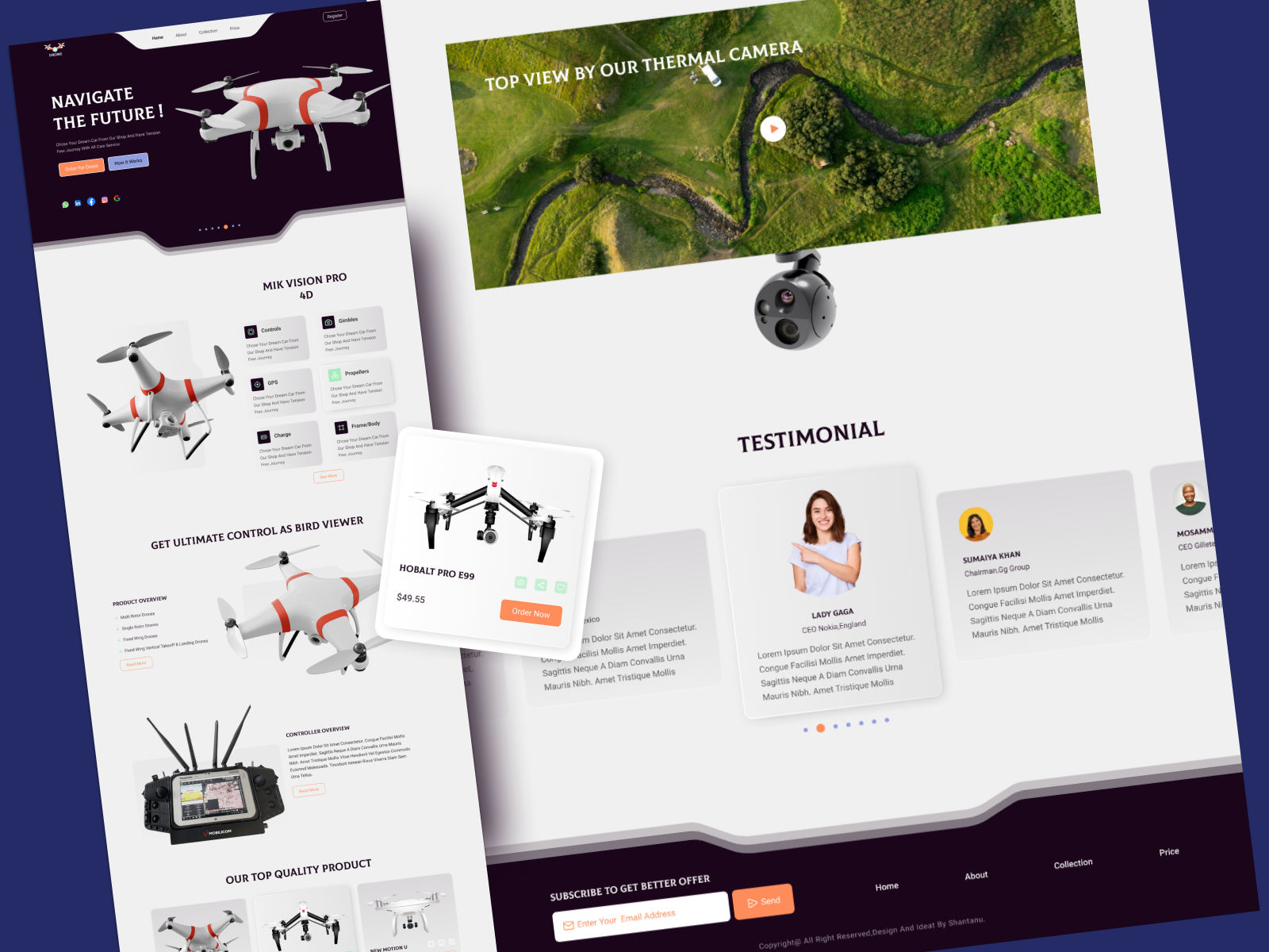 Landing page design for drone by Shantanu gupta on Dribbble