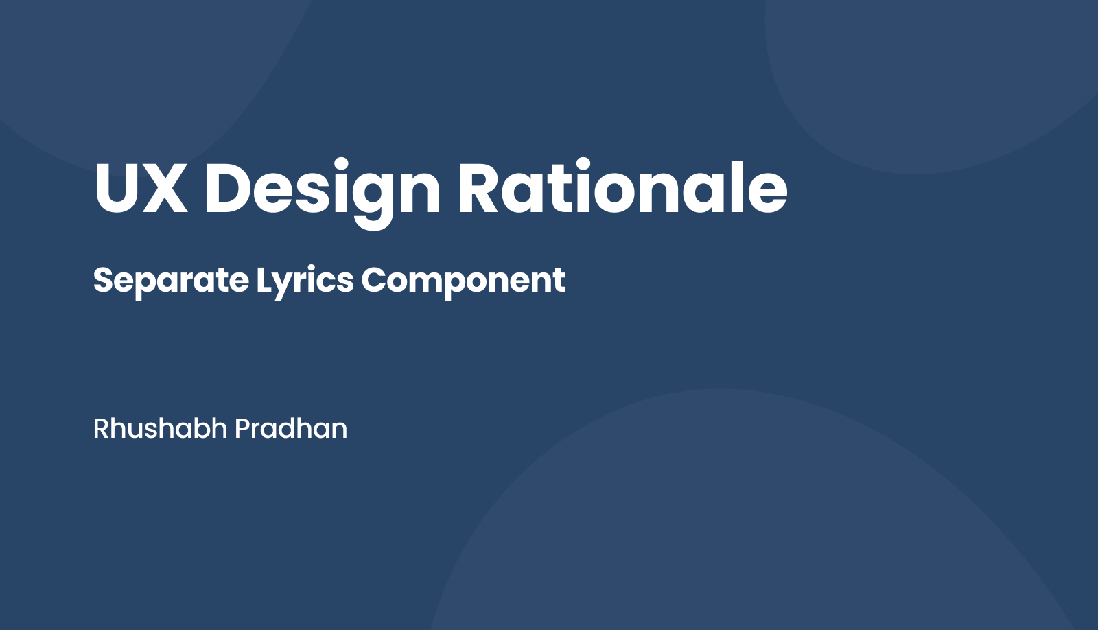 Musik - Design Rationale by Rhushabh Pradhan on Dribbble