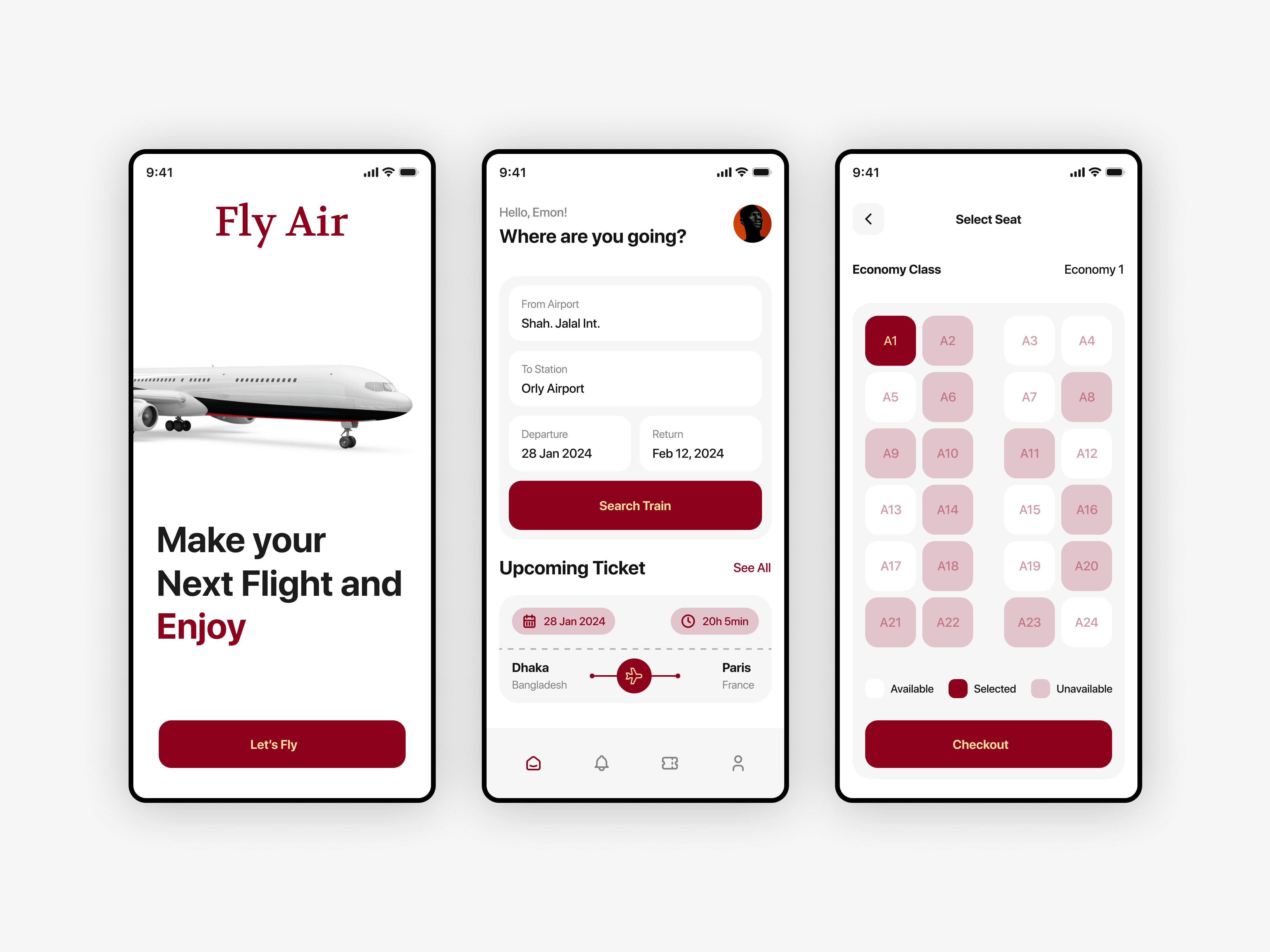 Air Ticket Booking App by Emon Hasan on Dribbble
