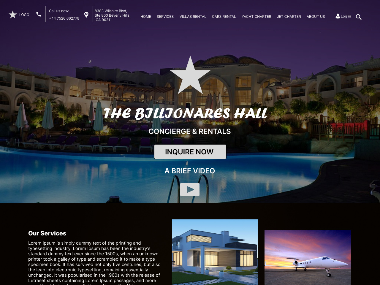 The Billionaires Hall Luxry Rental Website UX UI Design by jind wadda ...
