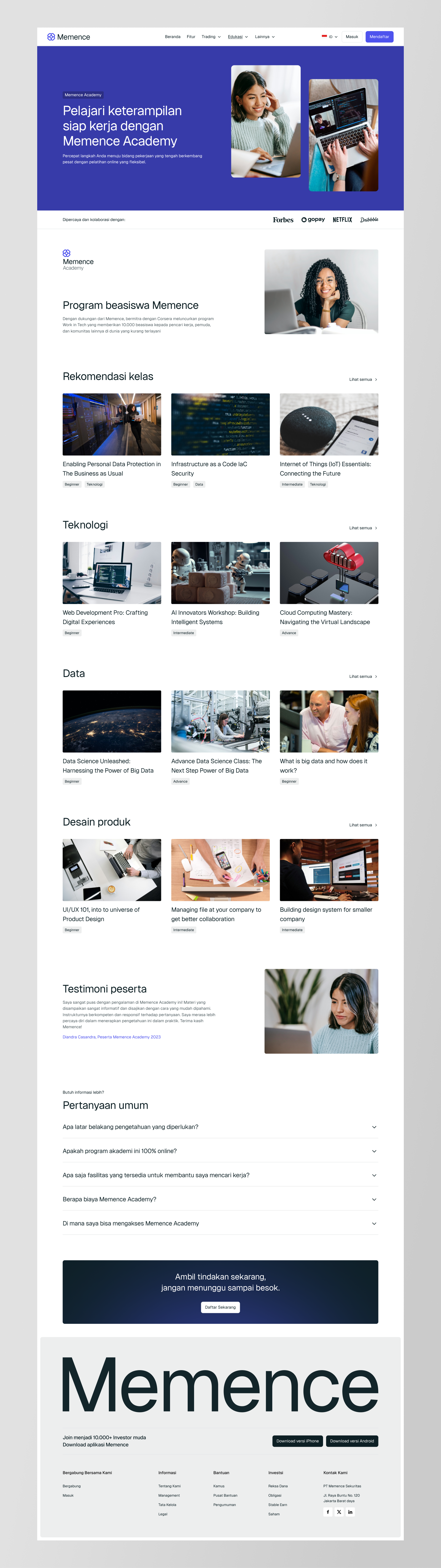 Memence - Academy Page by Alvian Teddy Cahya Putra 👨🏻‍🎨 for Kretya ...