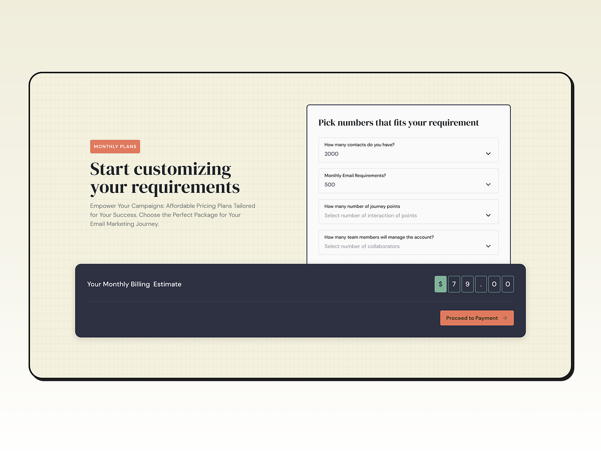 Web Elements - Interactive Pricing Calculator by Vouch Digital on Dribbble