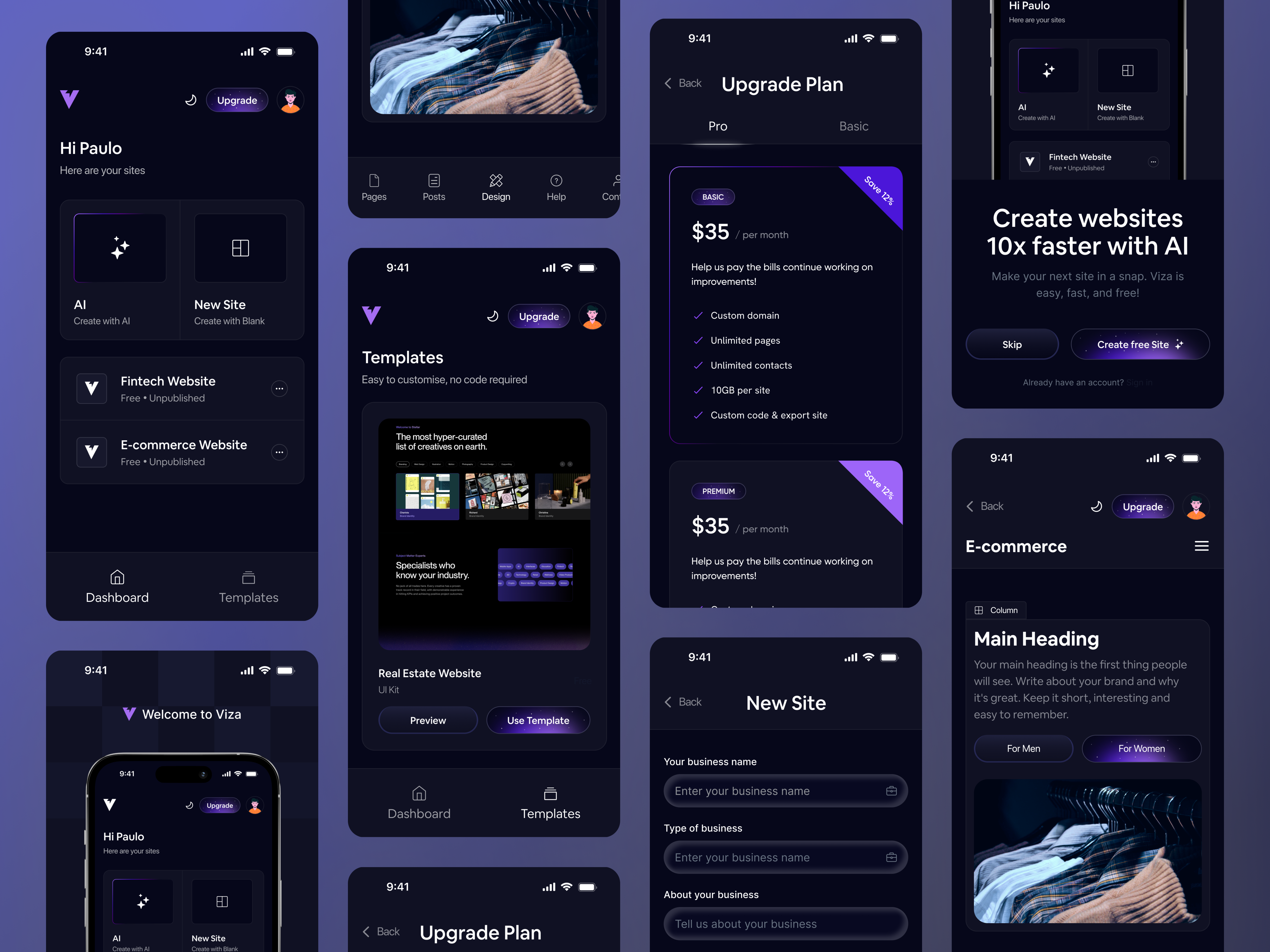 Website Builder App UI by Ofspace UX/UI on Dribbble