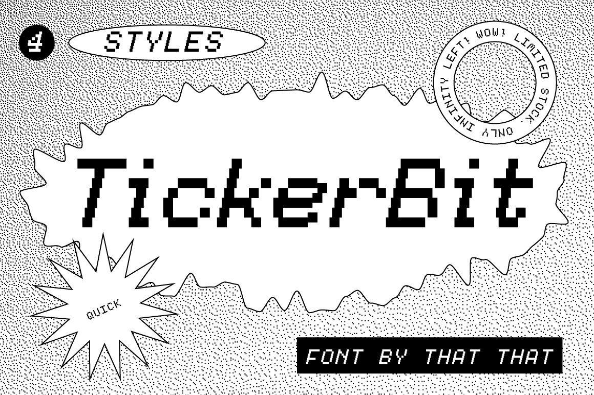 Ticker bit Pixel Font by Creative Font Template on Dribbble