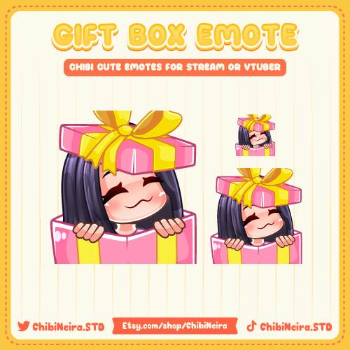 Gift Box Emotes | Gift Emotes | Girl Emotes | YCH Emote by CHIBINEIRA ...