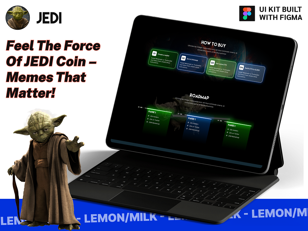 Jedi Meme Coin Web UI Kit by Bitrix Infotech Pvt Ltd on Dribbble