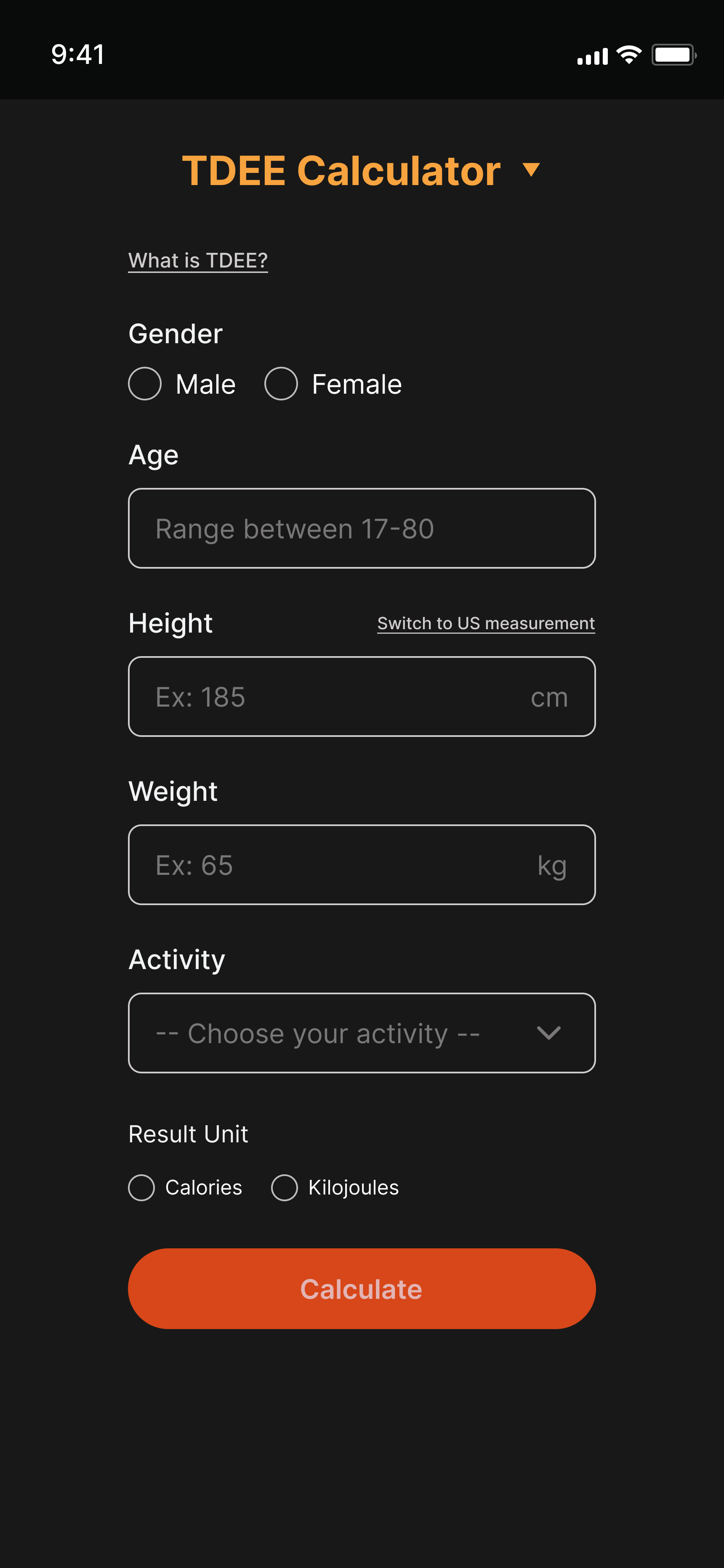 TDEE Calculator by Zul Faisal on Dribbble