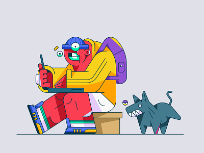 2D Flat Character Design Illustration, Minimal Digital Art by Mark Rise ...