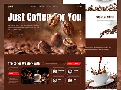 Coffee Shop Landing Page Design designs, themes, templates and ...