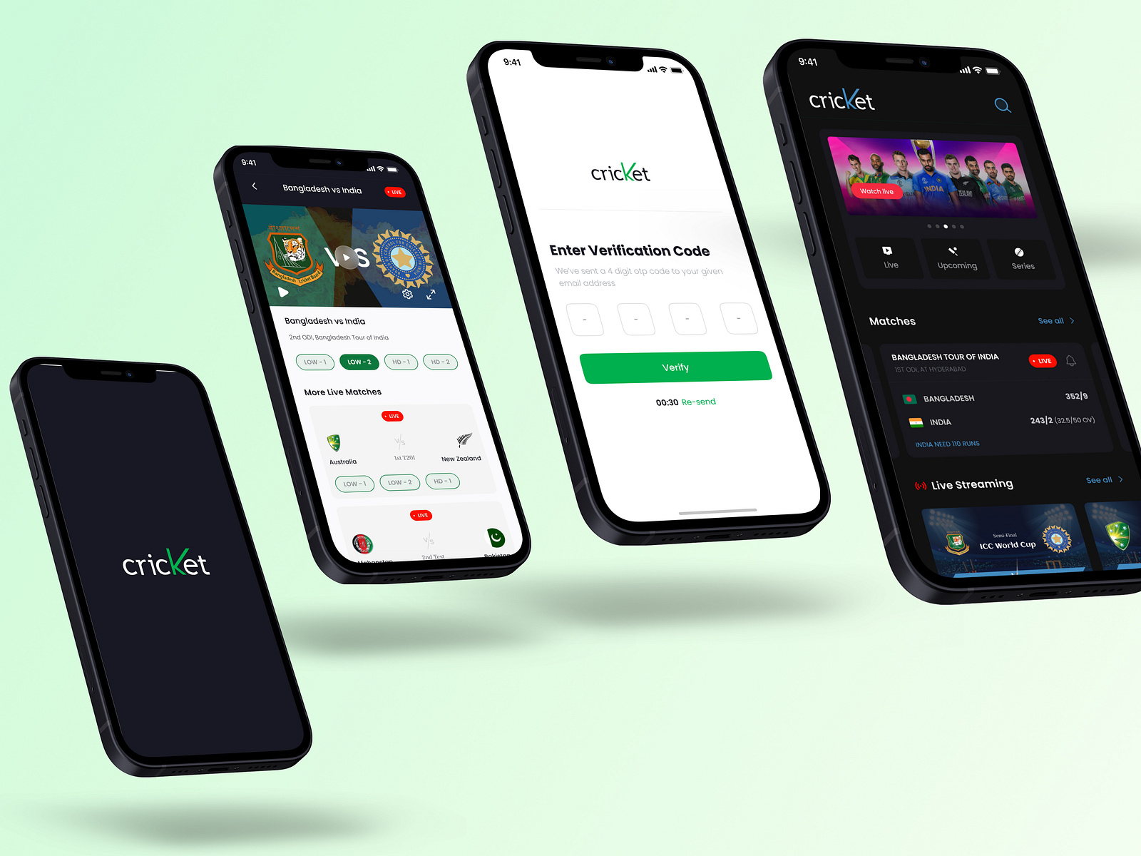 Cricket App UI by Bytesoltech on Dribbble