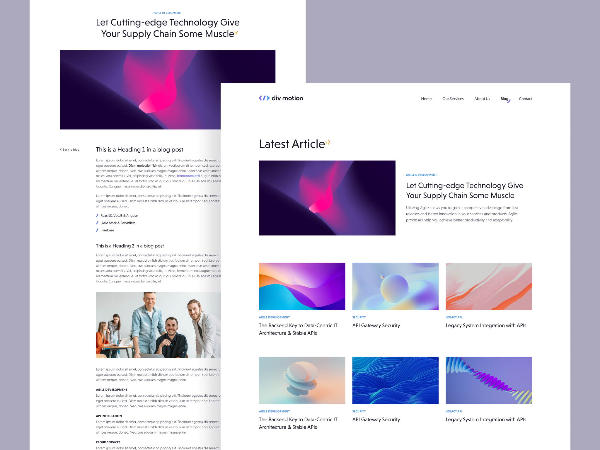 div motion - website by Michal Muller on Dribbble