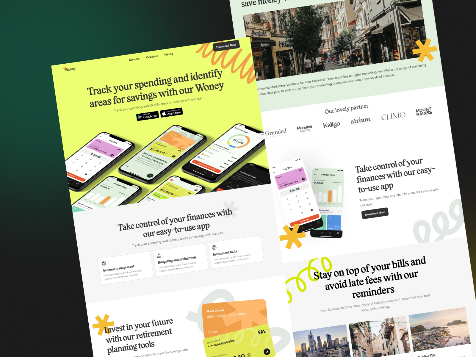 Modern SaaS startup landing page design by RekreativID on Dribbble