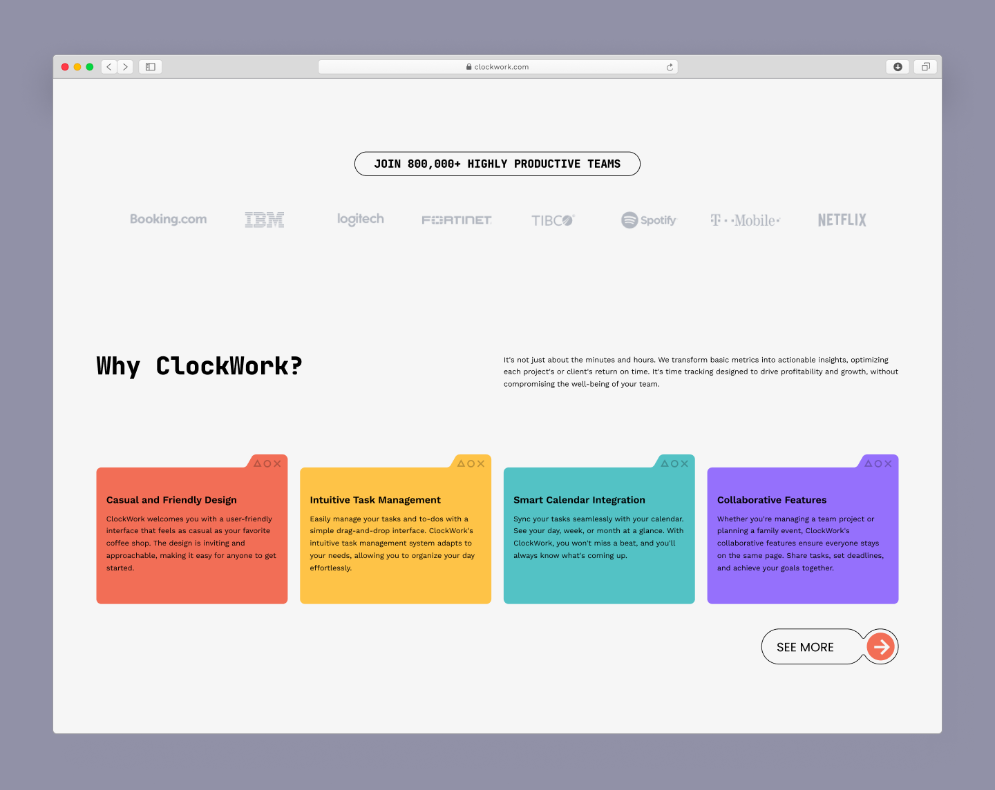 ClockWork | Homepage by Nugraha Jati Utama on Dribbble