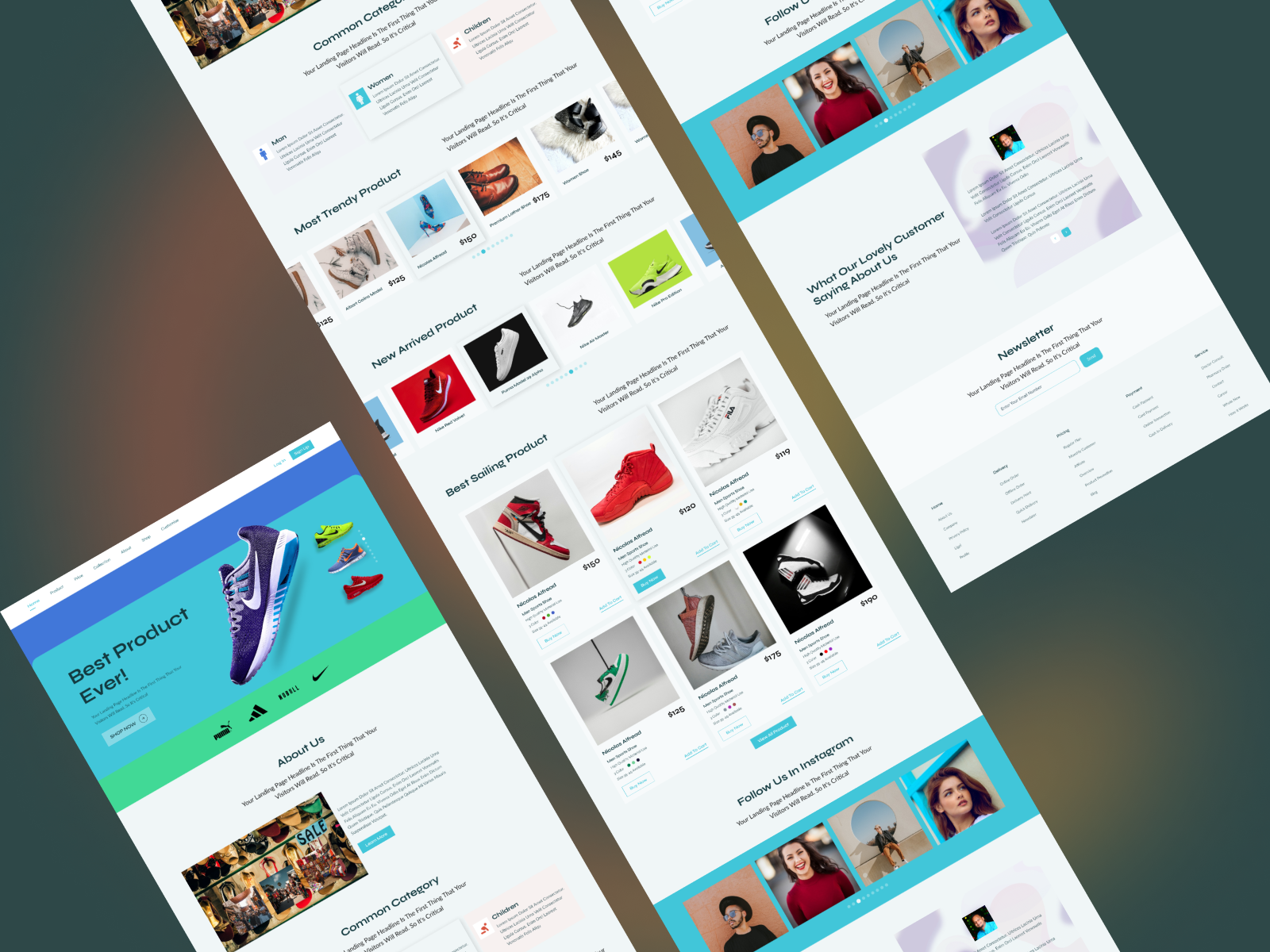 Creative landing page design for shoe sailing website by Shantanu gupta ...