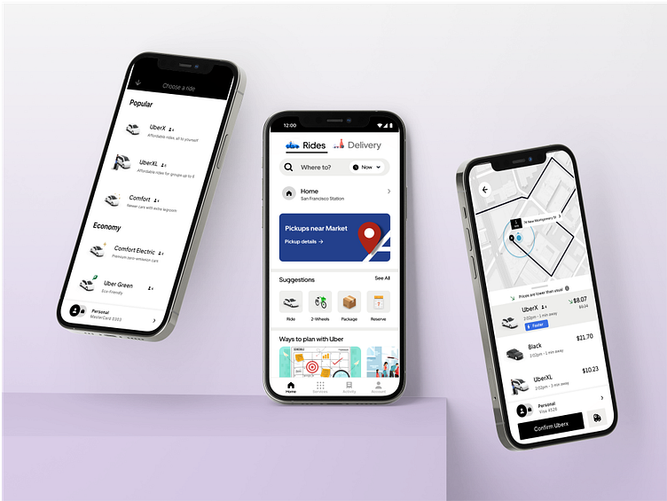Uber App Mockup by Sri Ranjit Mohan on Dribbble
