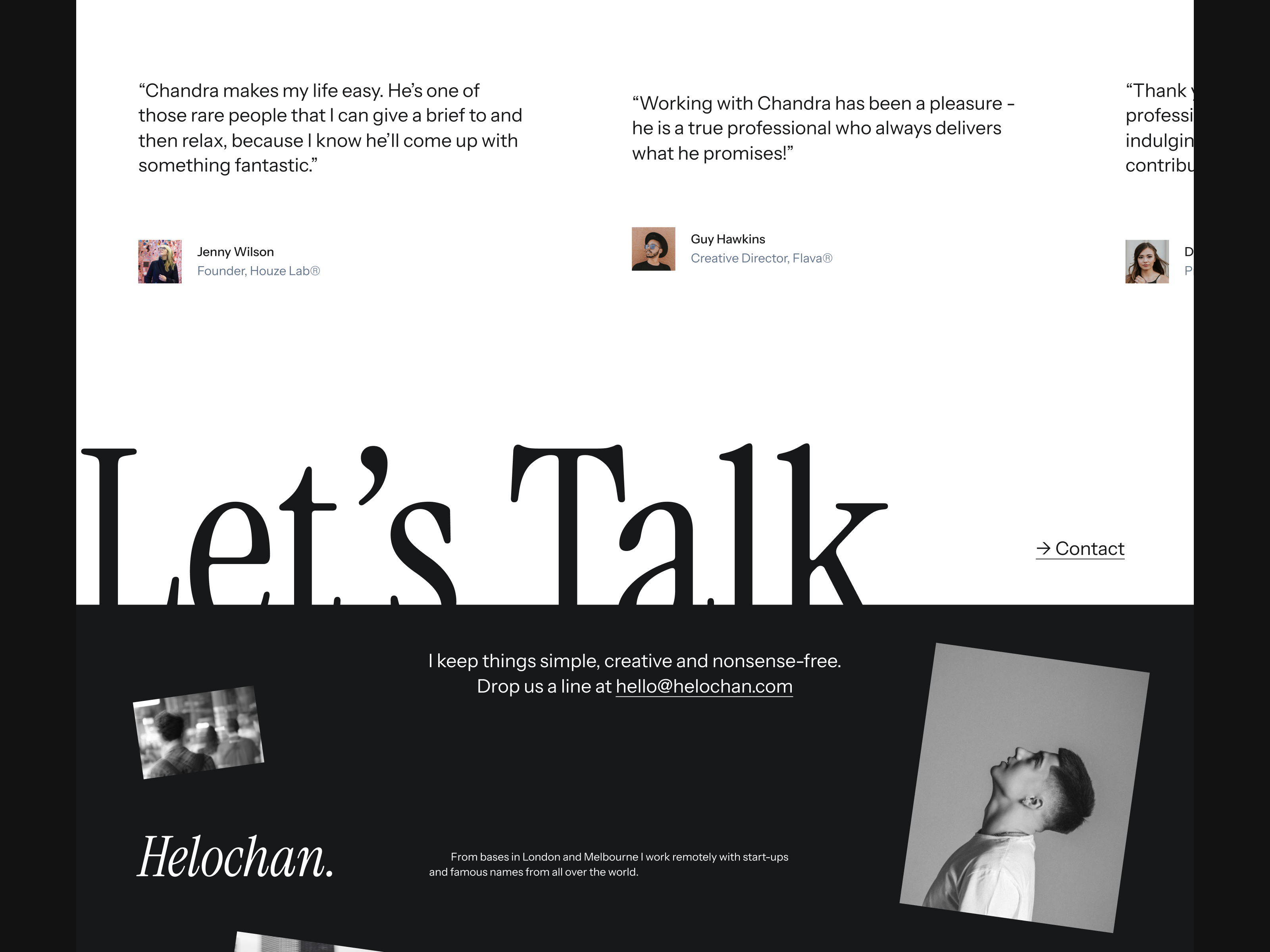 Helochan - Footer Personal Portfolio Template (Webflow & Framer) by ...