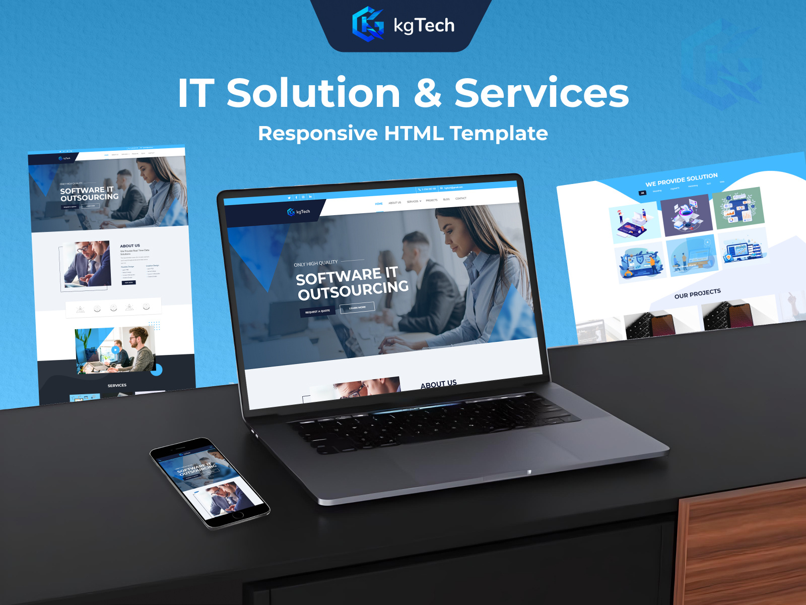 IT Solution & Services Responsive HTML5 Template [FREE Download] by Geek Code Lab on Dribbble