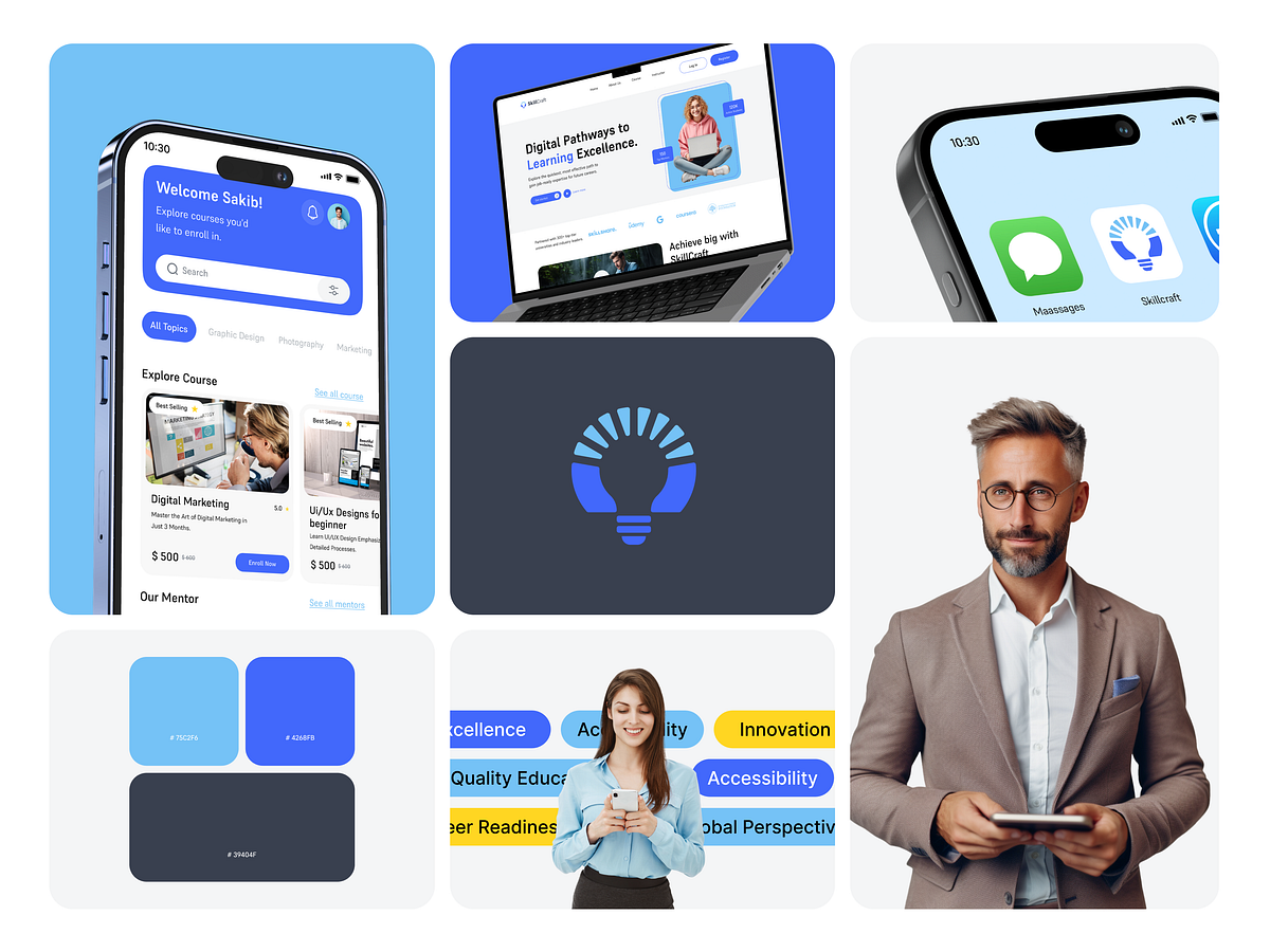 E learning branding, App design and landing page by Anamul Hoque Forhad ...