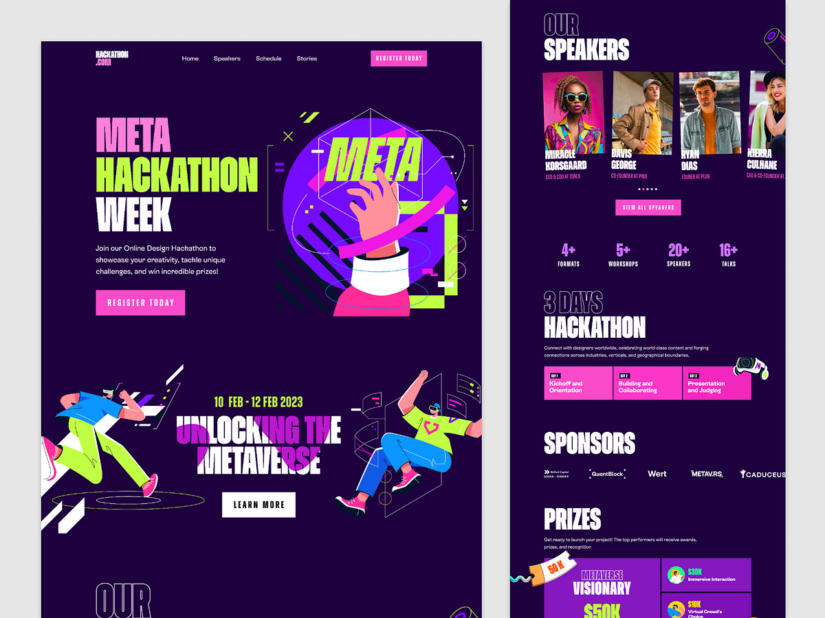 Meta Hackathon Landing Page by Mahima Mahajan on Dribbble