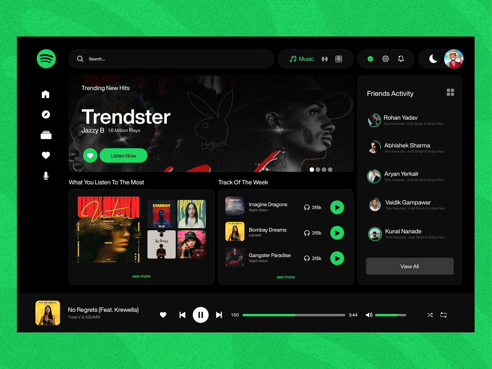 Spotify Web App UI Redesign by pawan rajbhar on Dribbble