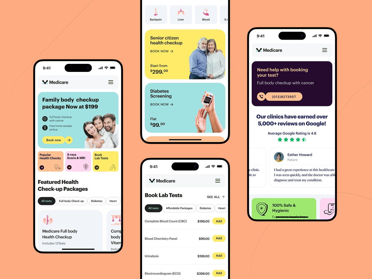Medical Lab Testing Booking Landing Page by Nasir Uddin on Dribbble