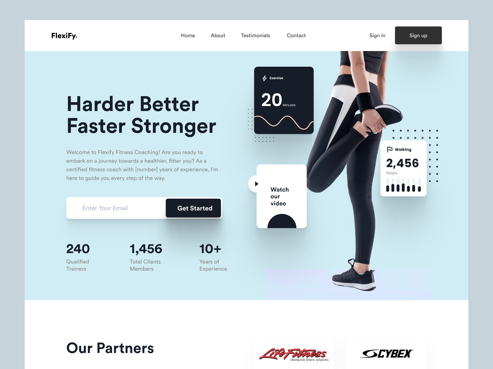 Flexify - Fitness Trainer Website by Mike Taylor for Landing Page Heaven on Dribbble