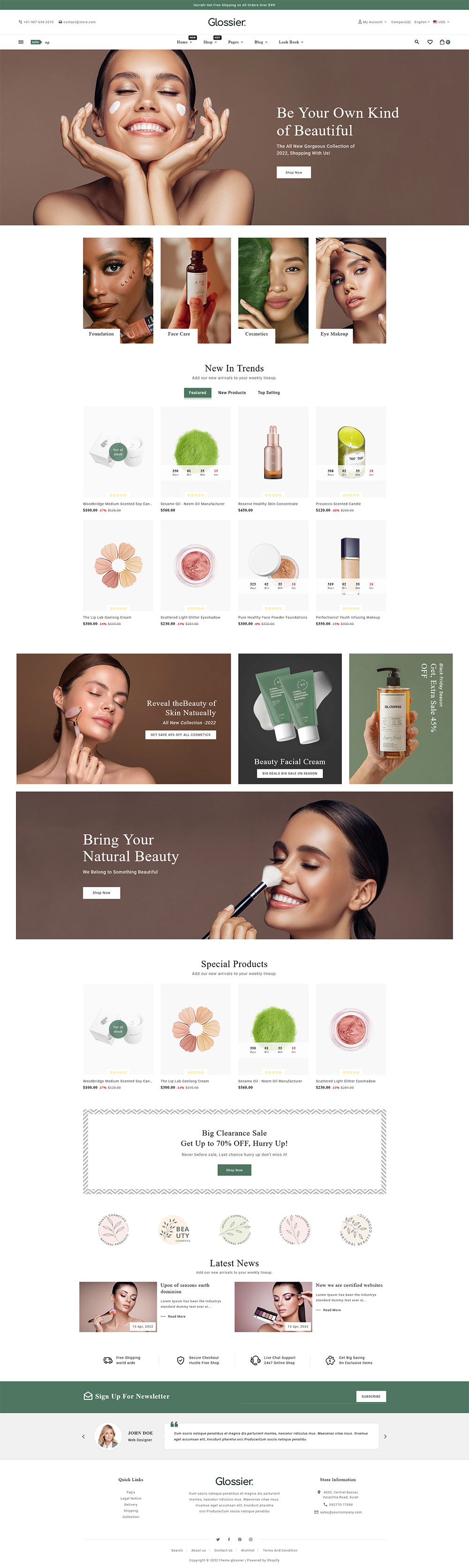 Glossier – Beauty & Cosmetics eCommerce Responsive Theme by TemplateTrip on Dribbble