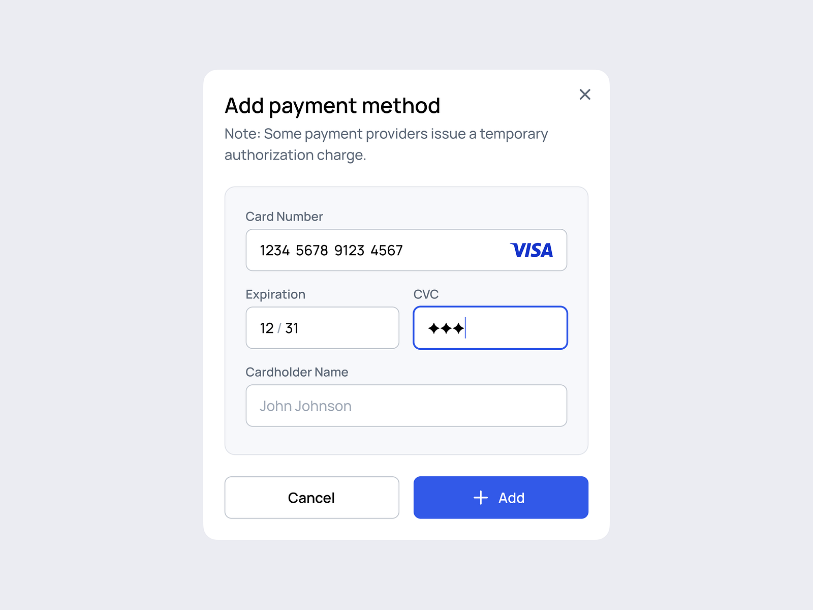 Add payment method by Dima Groshev | 123done on Dribbble